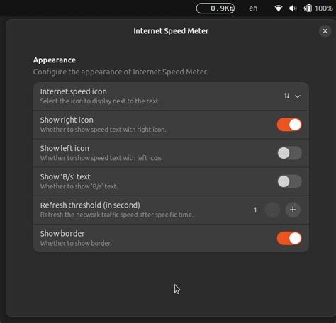 Crazy Internet Speed Meter GNOME Shell Extensions