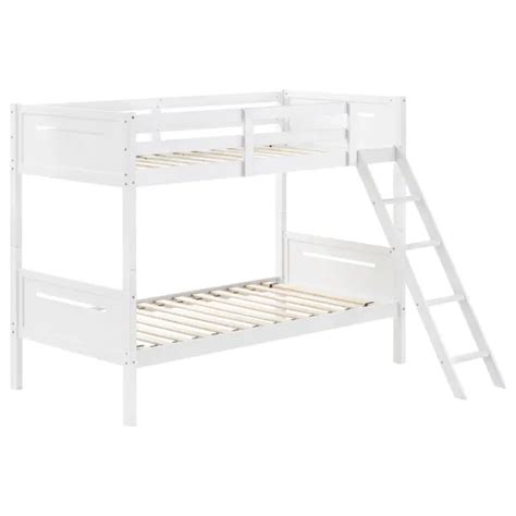 Dropship White Twintwin Bunk Bed With Built In Ladder To Sell Online At A Lower Price Doba