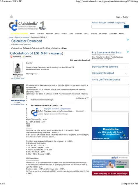 PDF Calculation Of ESI PF DOKUMEN TIPS
