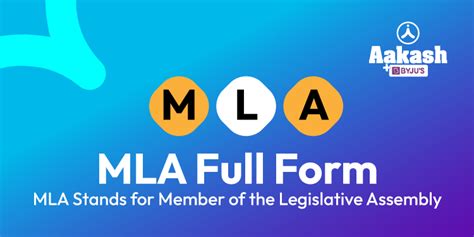 MLA Full Form MLA Stands For Member Of The Legislative Assembly