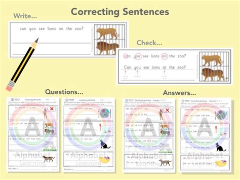 Correcting Sentences Reading And Writing Teaching Resources