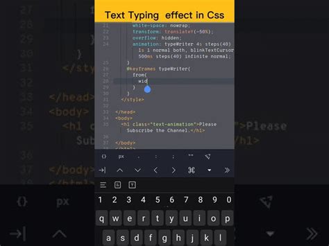 Typing Effect In Html And Css 😜😜🥰🥰 Coding Status 😍 Shorts