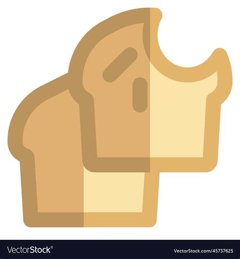 Pair Of Bitten Wholegrain Tasty Bread Royalty Free Vector