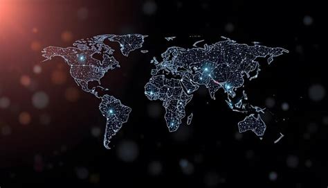 Global Network Connection Big Data Analytics And Business Concept World Map Point And Line