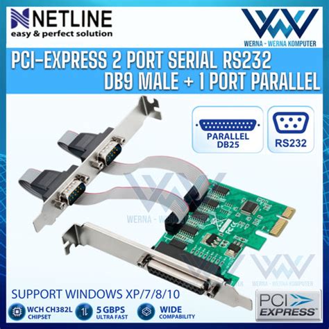 jual pci express 2 port serial rs232 com db9 1x controller card db25