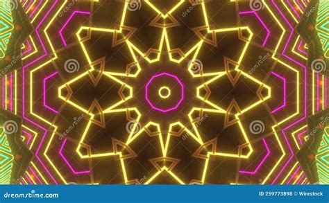 Illustration Of Symmetrical Neon Multicolored Psychedelic Optical Illusion Stock Illustration