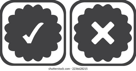 Approve Not Approve Icon Checkmarks Crosses Stock Vector Royalty Free