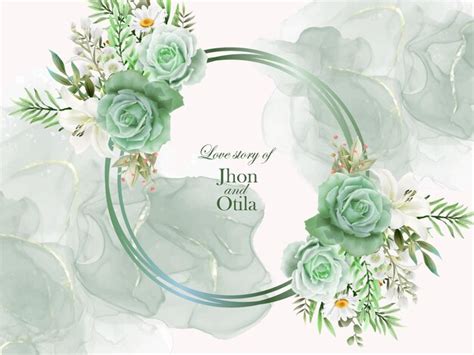 Свадебный пригласительный билет с красивым дизайном цветов Eps