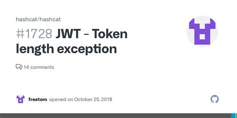 Jwt Token Length Exception · Issue 1728 · Hashcathashcat · Github