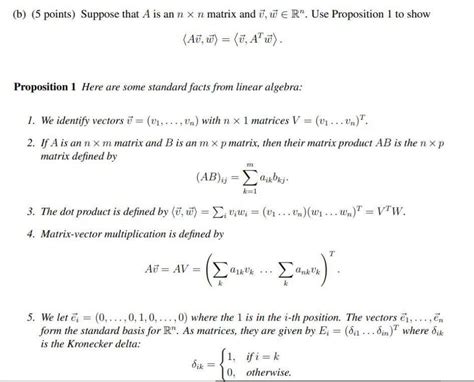 Solved B 5 Points Suppose That A Is An N X N Matrix And
