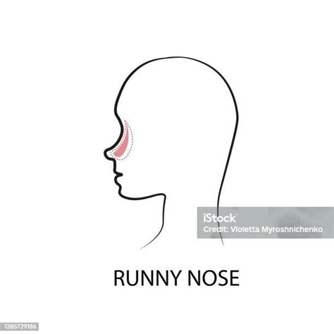 콧물 감기의 벡터 일러스트 아픔이 있는 프로파일 실루엣 기침하기에 대한 스톡 벡터 아트 및 기타 이미지 기침하기 감기와