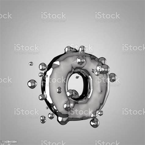 3d 머큐리 문자 O 소문자입니다 방울과 액체 금속 글꼴 3d 렌더링 0명에 대한 스톡 사진 및 기타 이미지 0명 3차원 형태 금속 Istock