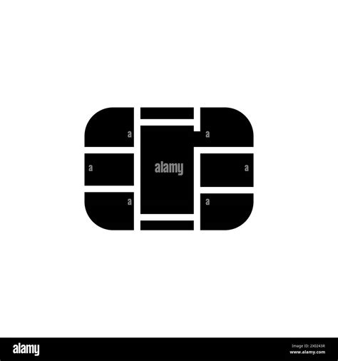 Sim Card Chip Flat Vector Icon Simple Solid Symbol Isolated On White Background Stock Vector
