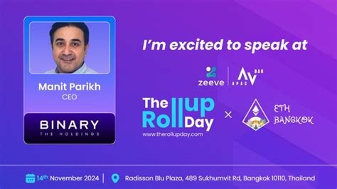 Excited To Have Our Ceo Manit P Speak On “rollup Use Cases Driving Innovation” At 0xzeeve