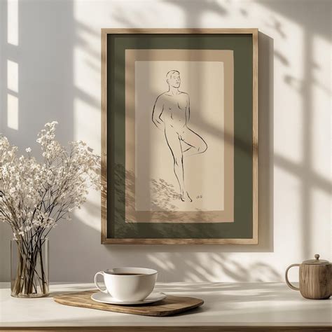 Real Nude Art Sketch By Hand Modern Design Earthy Colors Dopamine