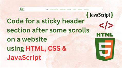 How To Code A Header That Scrolls And Sticks After Some Scroll Web