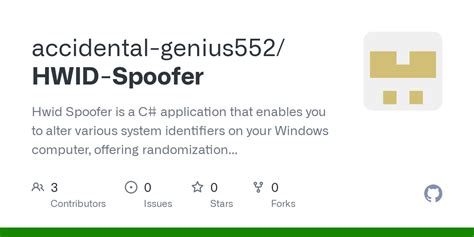 GitHub Accidental Genius HWID Spoofer Hwid Spoofer Is A C Application That Enables You To