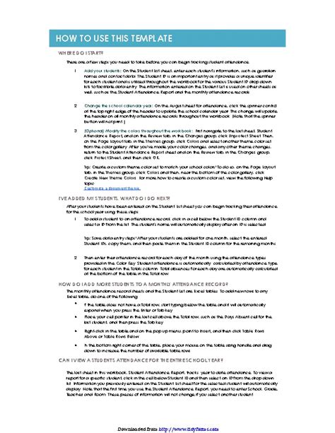 Attendance Tracking Template PDFSimpli
