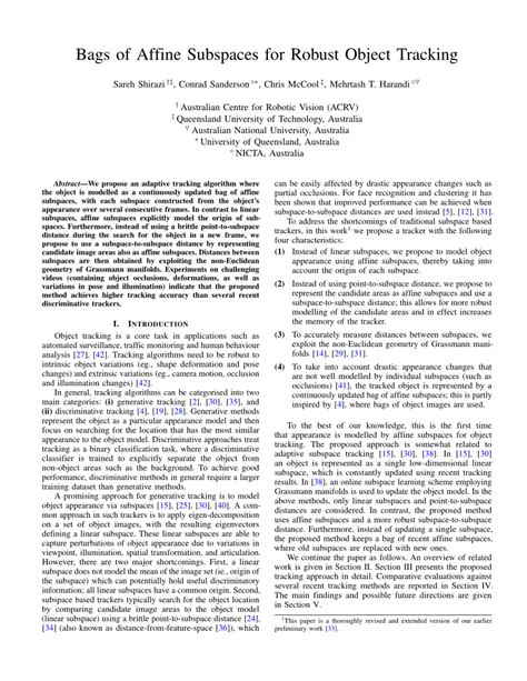 pdf bags of affine subspaces for robust object tracking