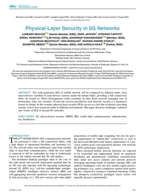physical layer security in 6g networks download free pdf computer