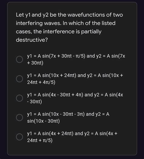 solved let y1 and y2 be the wavefunctions of two interfering