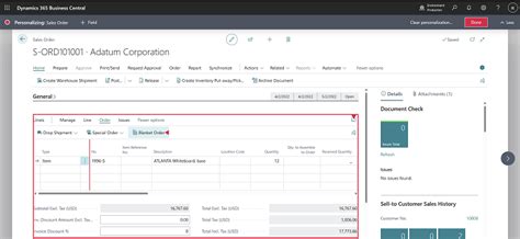 Tailor Action Bar To Fit Your Needs On Document Lines Microsoft Learn