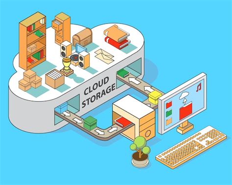 Premium Vector Cloud Storage Vector Flat 3d Isometric Concept Illustration