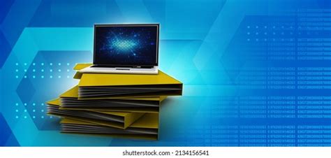3d Rendering Folder Connected Computer Network Stock Illustration