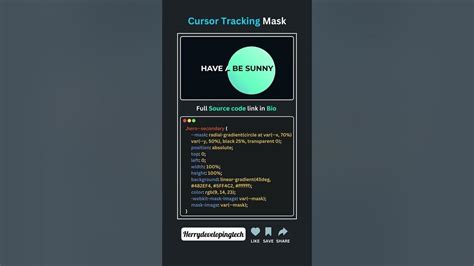 🖱 Amazing Cursor Tracking Mask Animation 🎨⚡shorts Shortvideo Css3 Htmlcssjs Web3 Css3