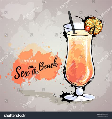 Hand Drawn Illustration Cocktail Sex On Stock Vector Royalty Free Shutterstock