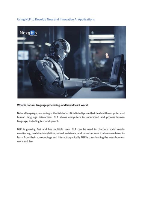 Using Nlp To Develop New And Innovative Ai Applicationspdf