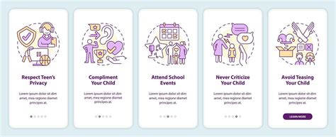 Promoting Self Esteem In Teens Onboarding Mobile App Screen Support Walkthrough 5 Steps