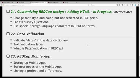 Redcap Customizing Adding Html Youtube