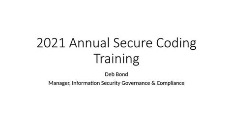 2021 Annual Secure Coding Training Program Ppt