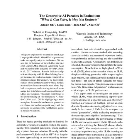 The Generative Ai Paradox In Evaluation “what It Can Solve It May Not Evaluate” Acl Anthology
