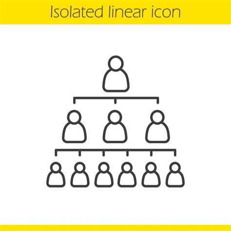 Company Hierarchy Concept Linear Icon Leadership Thin Line Illustration Organization Structure