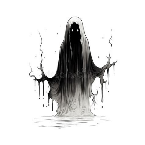 Funny Halloween Ghost Playful Ectoplasm Stock Illustration
