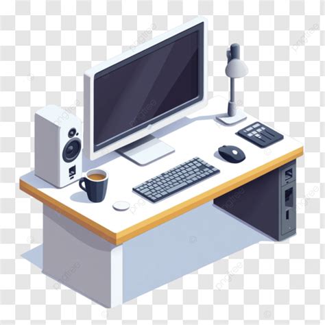 3d Rendered Computer Desk With Monitor Keyboard And Mouse Computer Desk 3d Render Monitor
