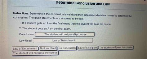 determine conclusion and law instructions determine if the conclusion