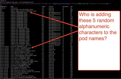 why do pod names have 5 random alphanumeric characters appended to