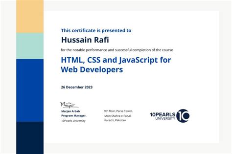 Hussain Rafi On Linkedin Happy To Announce That I Have Completed My Html Css And Javascript For
