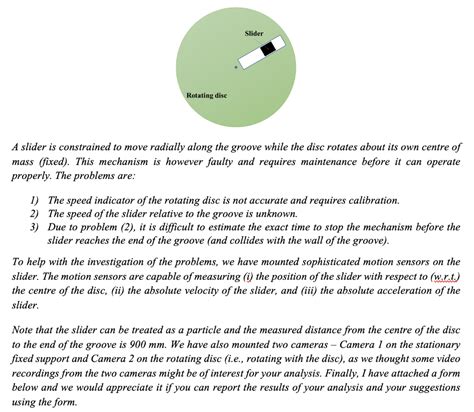 Solved Slider Rotating Disc A Slider Is Constrained To Move