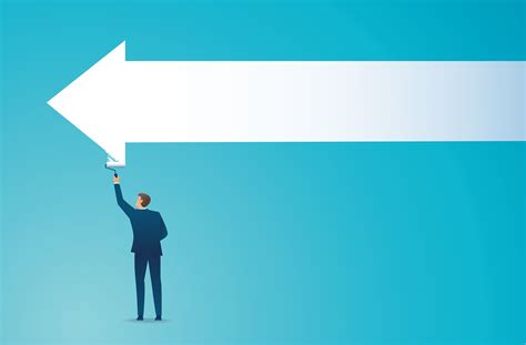 Business Man Painting Left Arrow Vector Art At Vecteezy