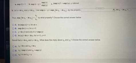 Solved Use The Inverse Relations Between In X And E Exp X