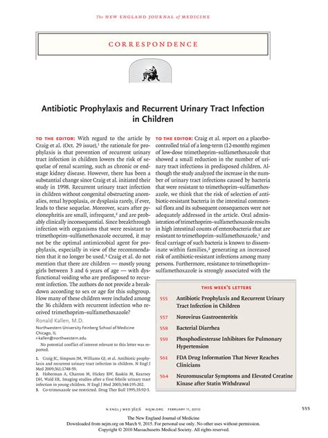 Solution Antibiotic Prophylaxis And Recurrent Urinary Tract Infection