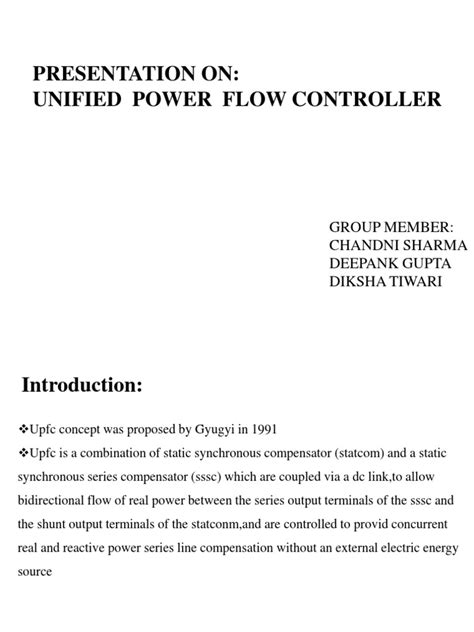 presentation on upfc controller download free pdf ac power