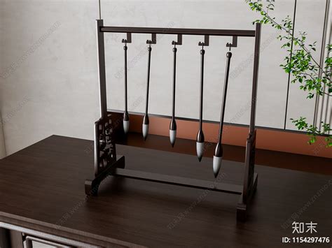 中式毛笔架3d模型下载【id 1154297476】 知末3d模型网