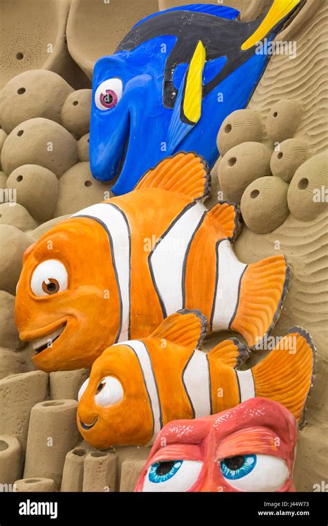 Finding Nemo And Finding Dory Sand Sculpture By Sculptors Rachel Stubbs And Mark Anderson One Of