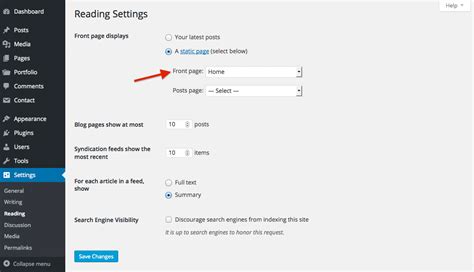 how to create and set a static front page in wordpress mh themes