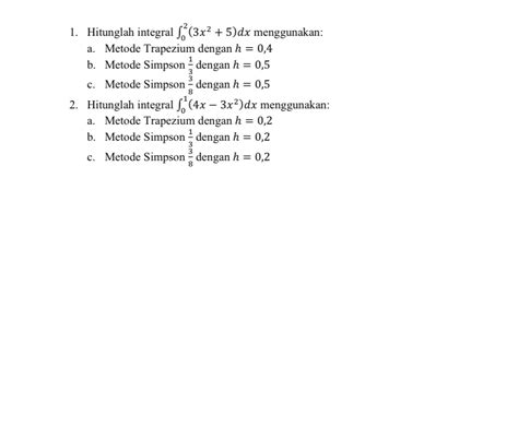1 Hitunglah integral 02 3 x2 5 d x | StudyX